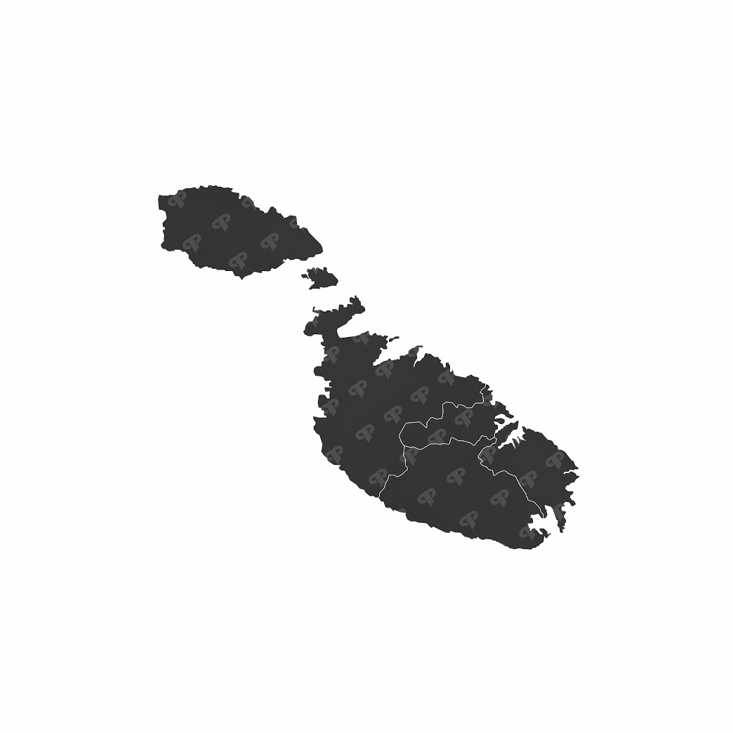 Malta Map Vector Districts P P Group Malta Map Vector Districts P P Group